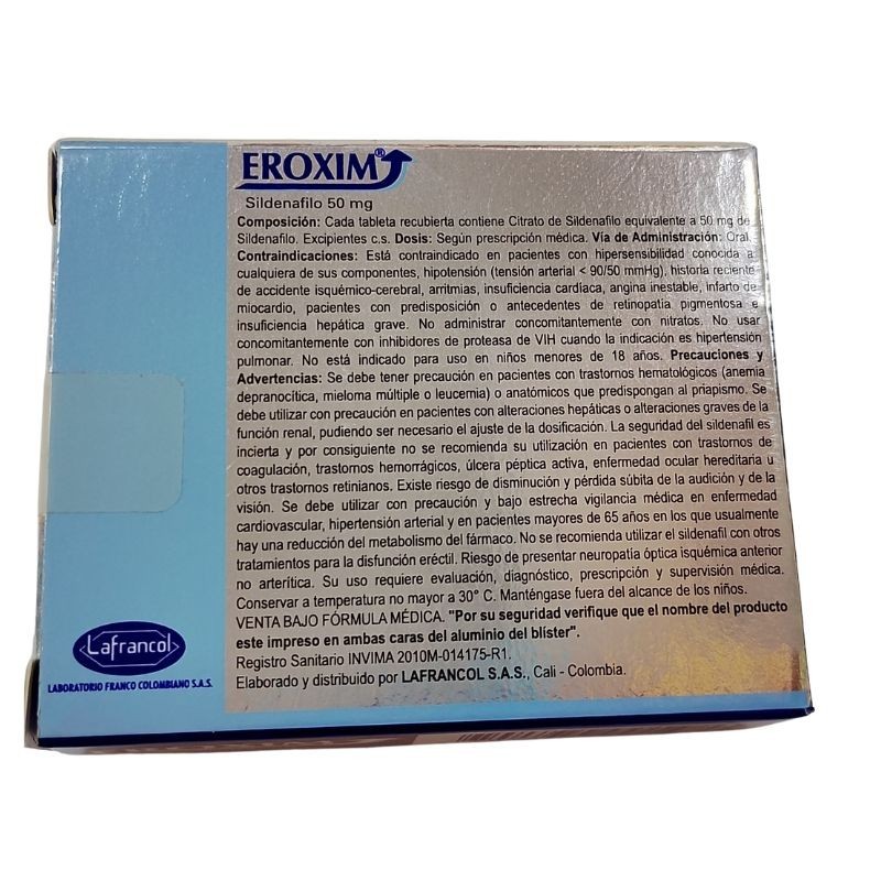 Eroxim X50mg 2 Tabletas