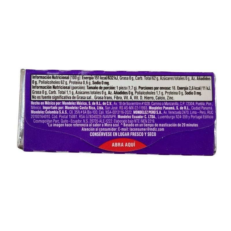 Chicles Trident Mora Azul X18 Und X30gr