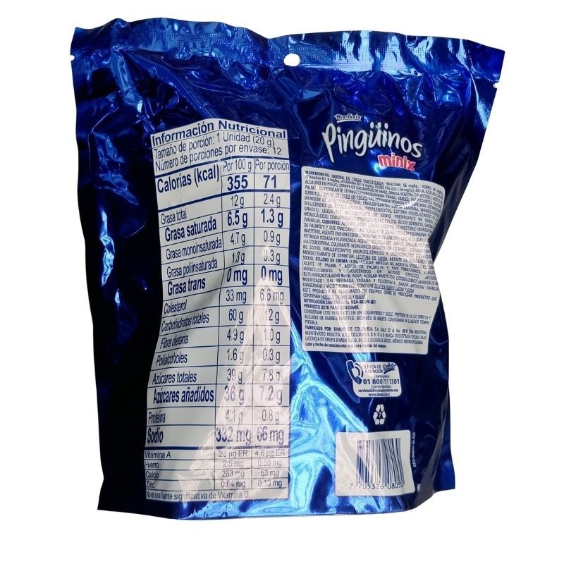 Ponqué Bimbo Pingüinos MinixX 12 Und X20gr