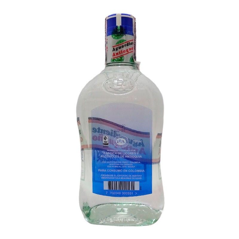 Aguardiente Antioqueño Sin Azúcar Azul X750ml