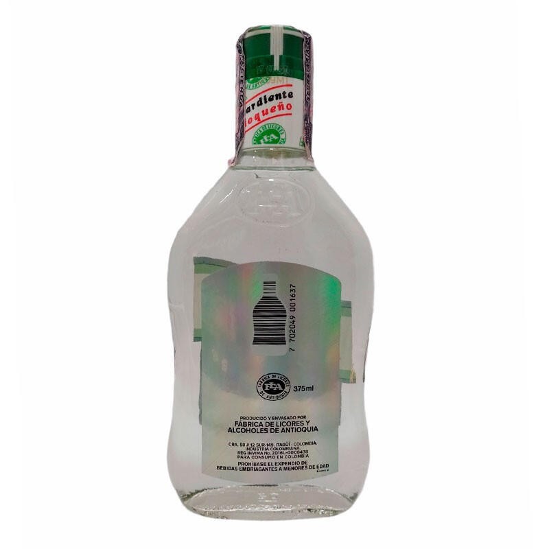 Aguardiente Antioqueño Verde 24° Sin Azúcar X375ml