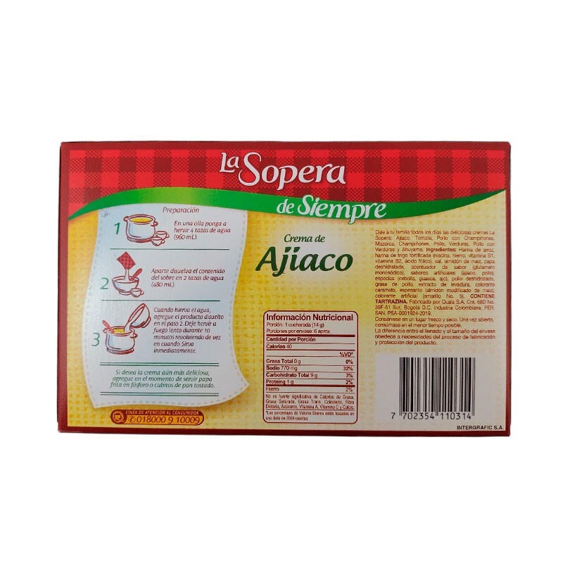 Crema de Ajiaco La Sopera X85gr