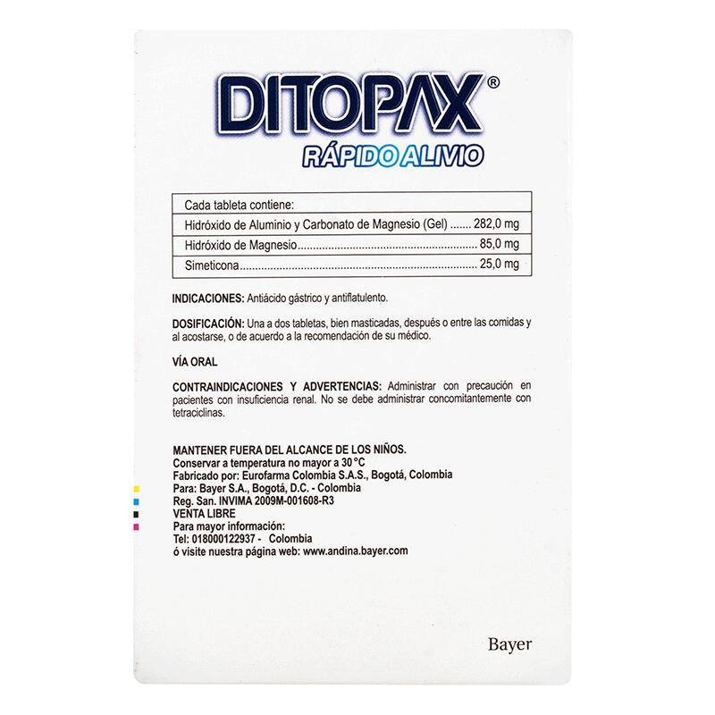 Ditopax Bayer Fracción x10 Tabletas