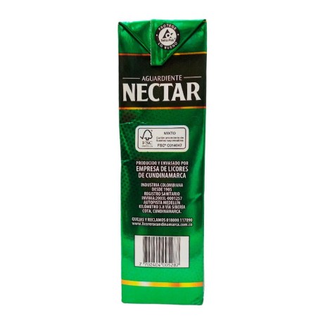 Aguardiente Néctar Club Sin Azúcar Verde Caja X1000ml